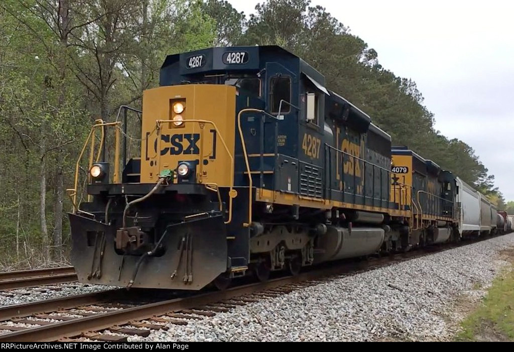 CSX SD40-3 4287 leads a SB local